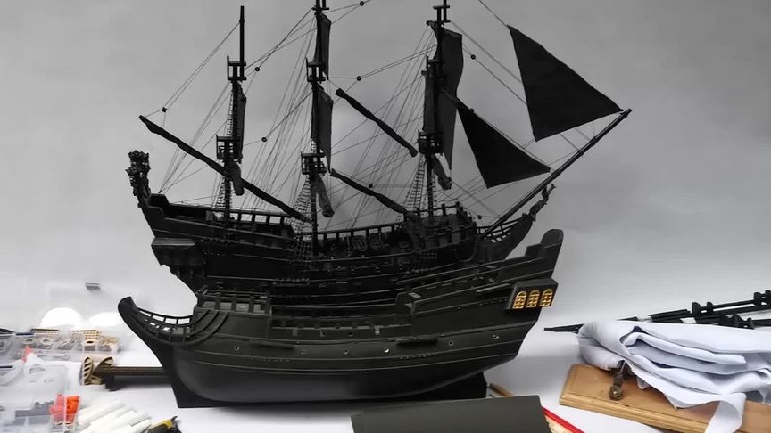黑珍珠号全套材展示#模型 #模型制作 #船模 #手工制作