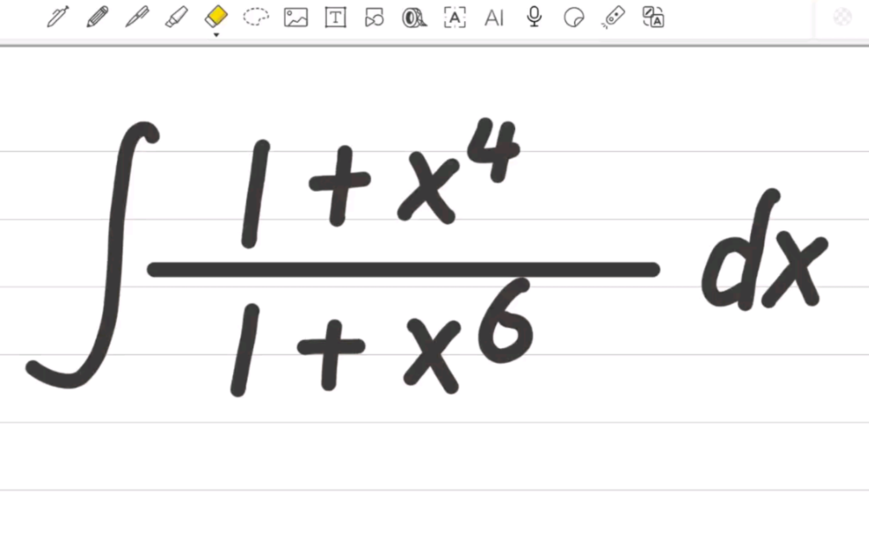 【不定积分】1+x的4次方分之1+x的6次方积分
