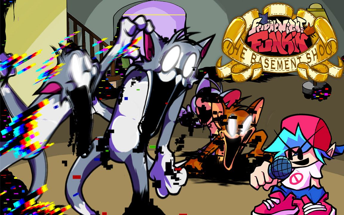 错误故障化汤姆Tom猫! 腐化猫和老鼠! FNF地窖秀2.0模组! 周五夜放克...