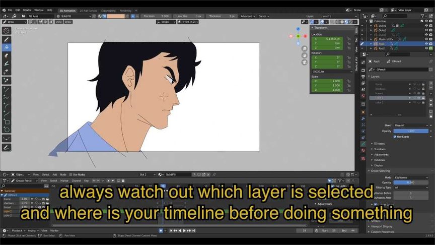 BlenderGP蜡笔教程-着色更新和多填充