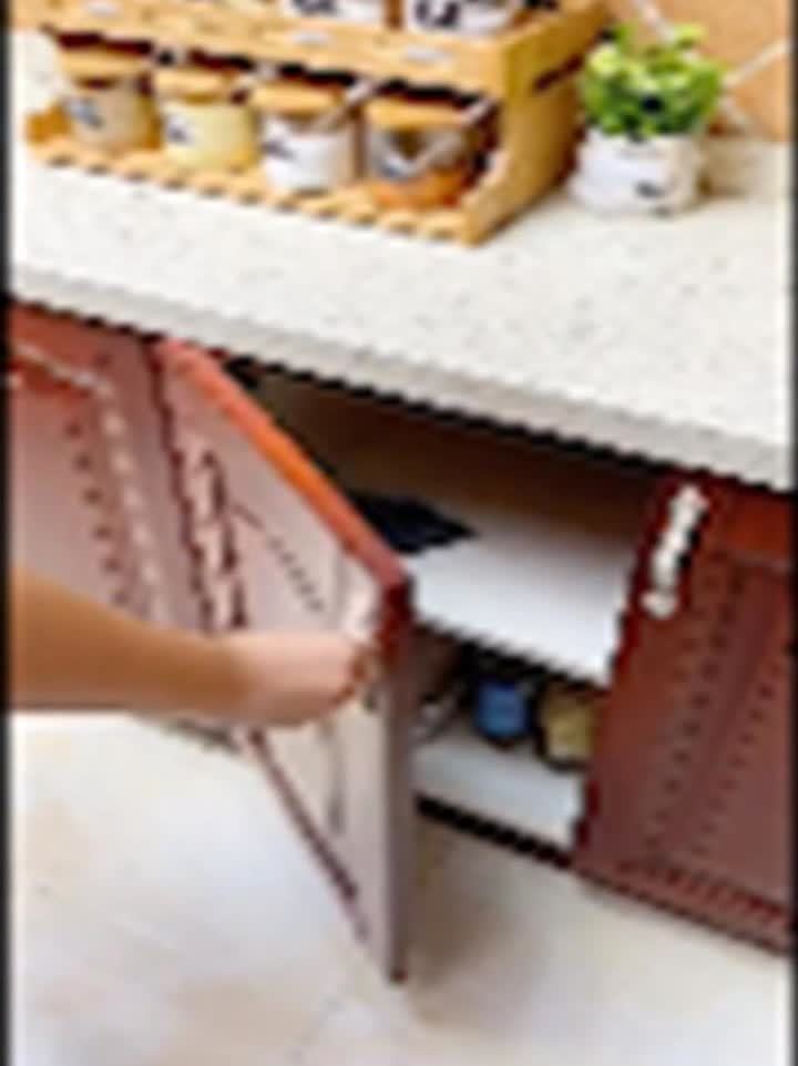 家里厨房安排这个折叠垃圾桶,真是太好用了