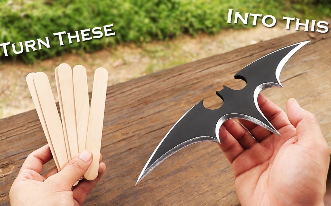 用木条制作蝙蝠侠飞镖!简易工具DIY教程!【创客的脑洞】