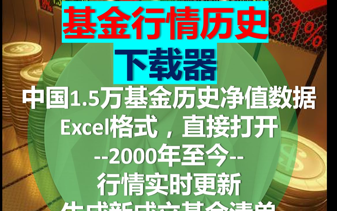 基于ExcelVBA的基金行情及历史数据下载插件详细使用视频