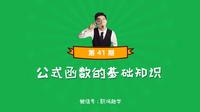 冯注龙的零基础Excel教程 第37集 公式函数的基础知识