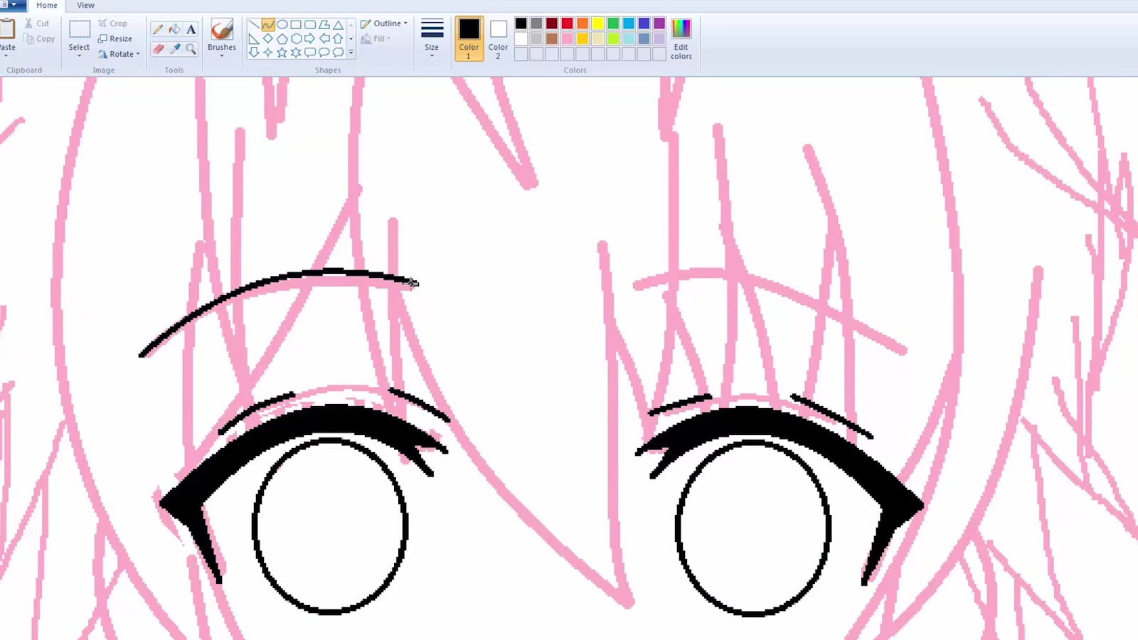 【板绘过程】怎样用win7自带绘画软件mspaint作画