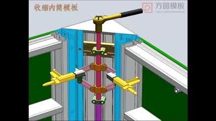方圆电梯井安装演示动画,方圆井内筒系统安装演示过程