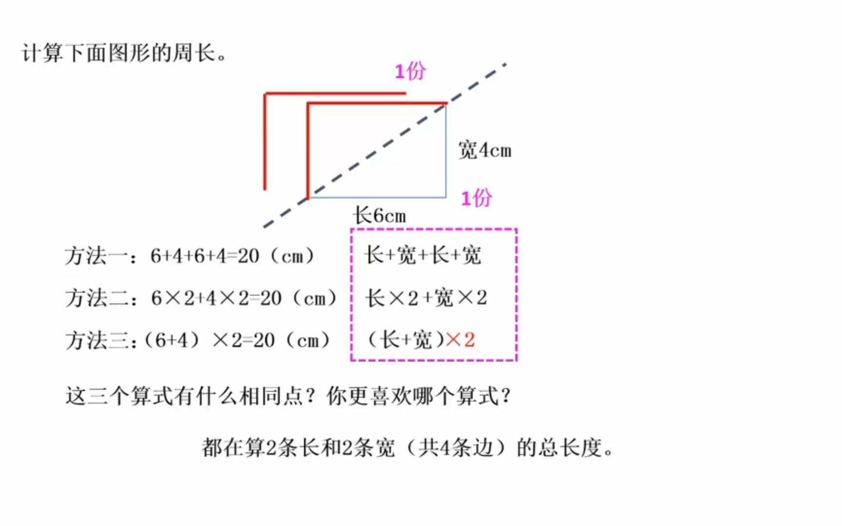 《长方形和正方形的周长》微课
