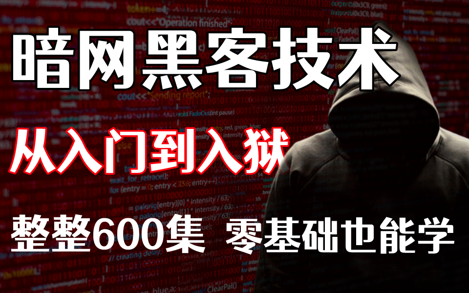 ...集暗网黑客技术,从入门到入狱!零基础学网络安全/信息安全/渗透测试