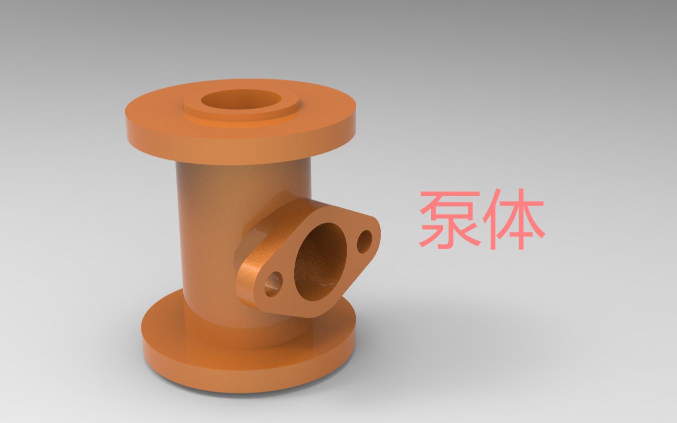 solidowrks看泵体工程图纸绘制三维建模