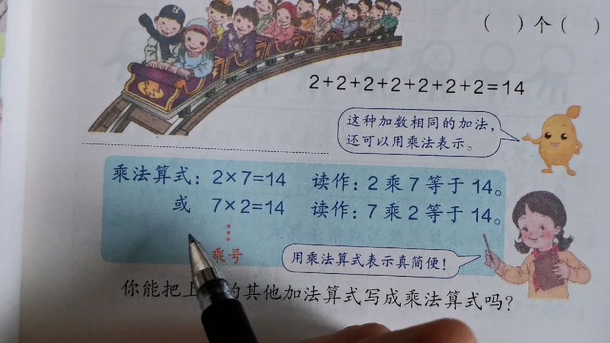 人教版二年级上册数学 乘法算式的读写
