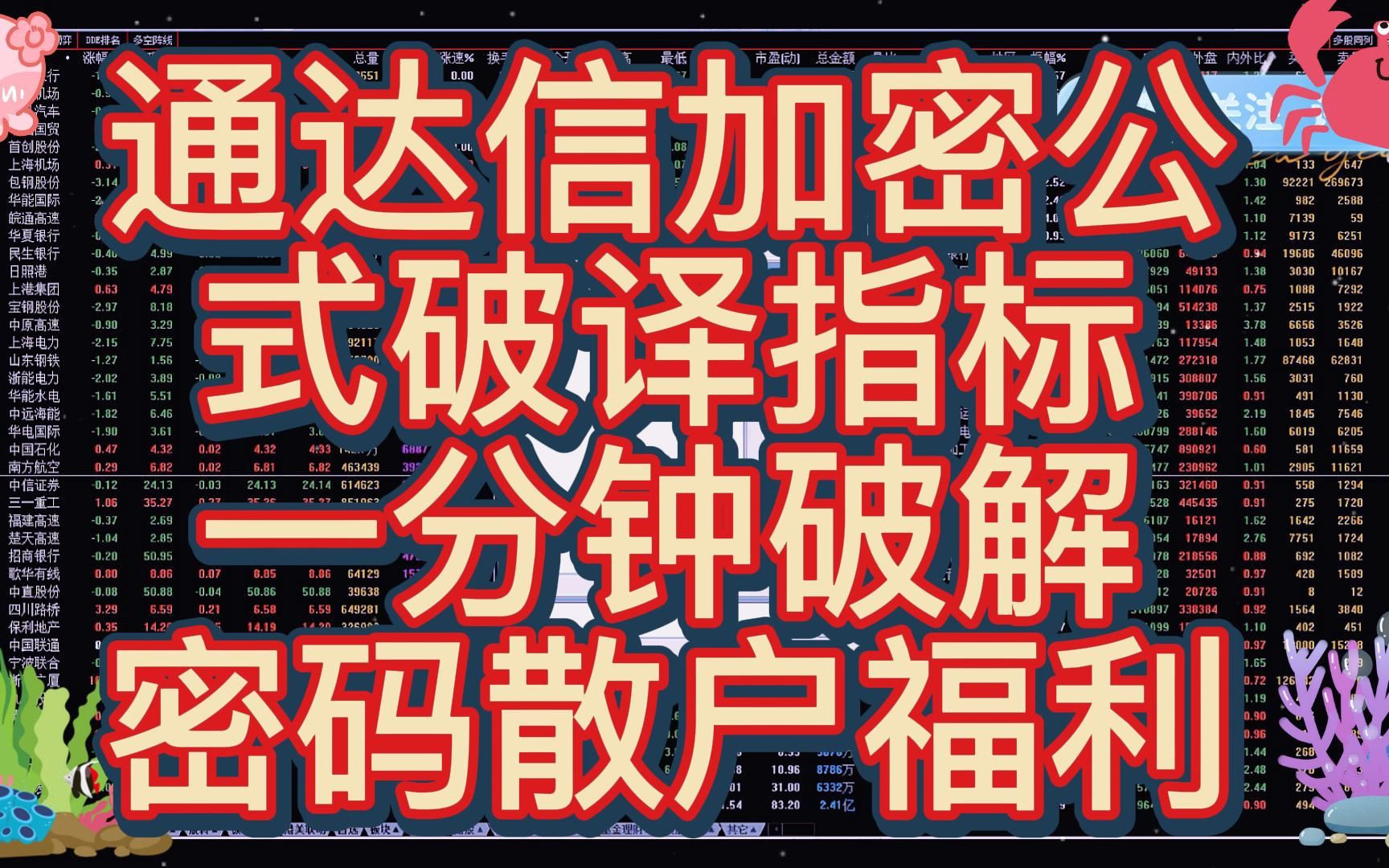 通达信加密公式破译指标,一分钟破解密码!散户福利