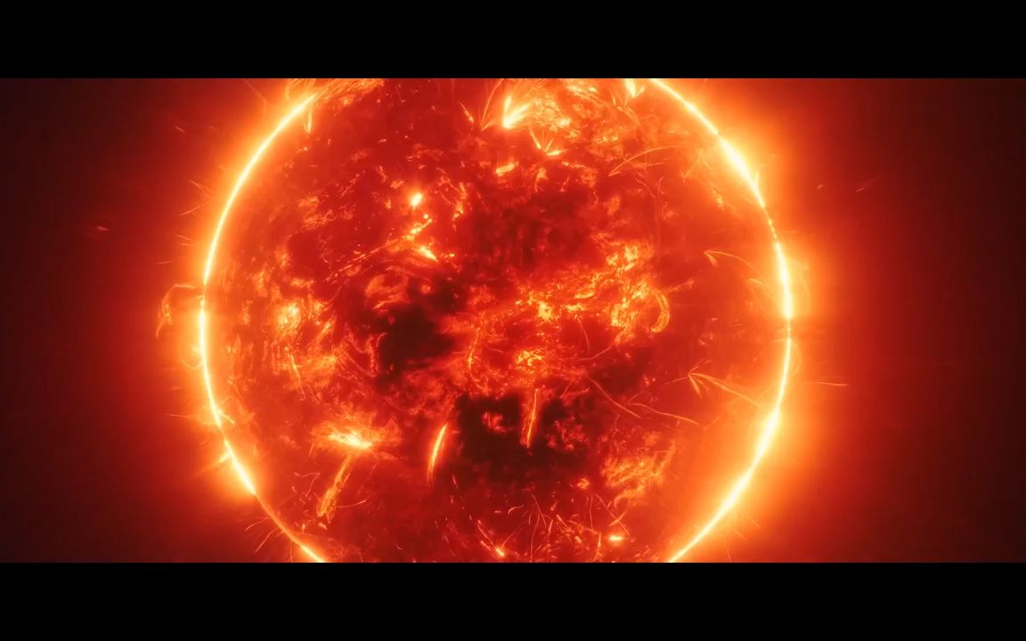 m434 大气宇宙太空银河系恒星太阳火球熊熊烈火燃烧特效动画科技...