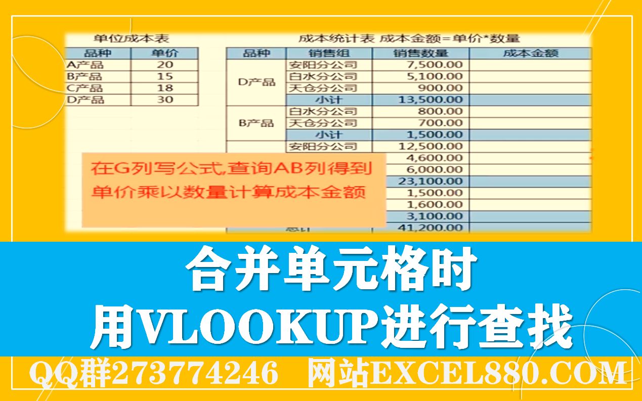 EXCEL表有合并单元格时用VLOOKUP进行查找的一般套路
