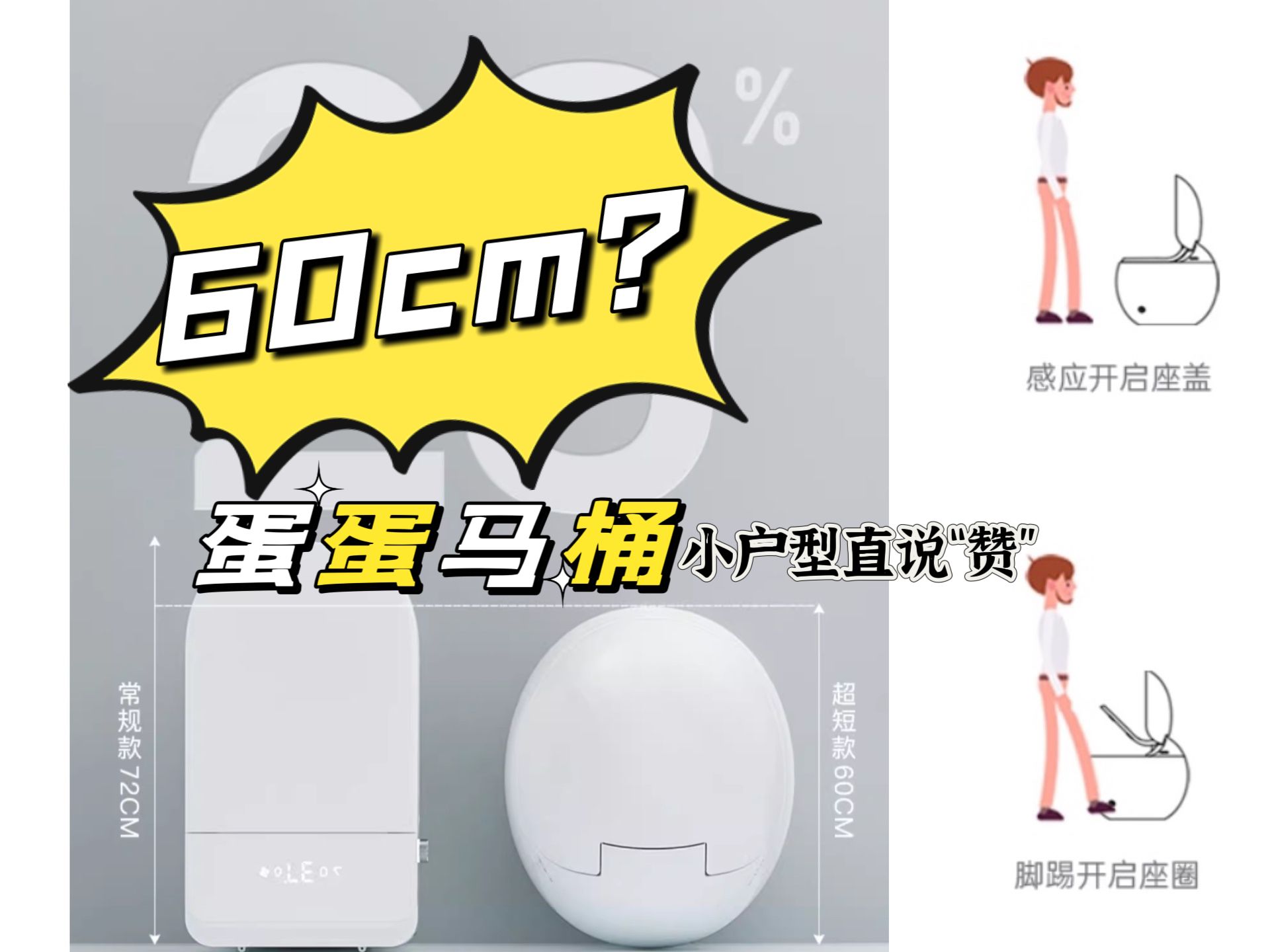 60cm的可爱蛋蛋马桶?小户型直说“赞”~