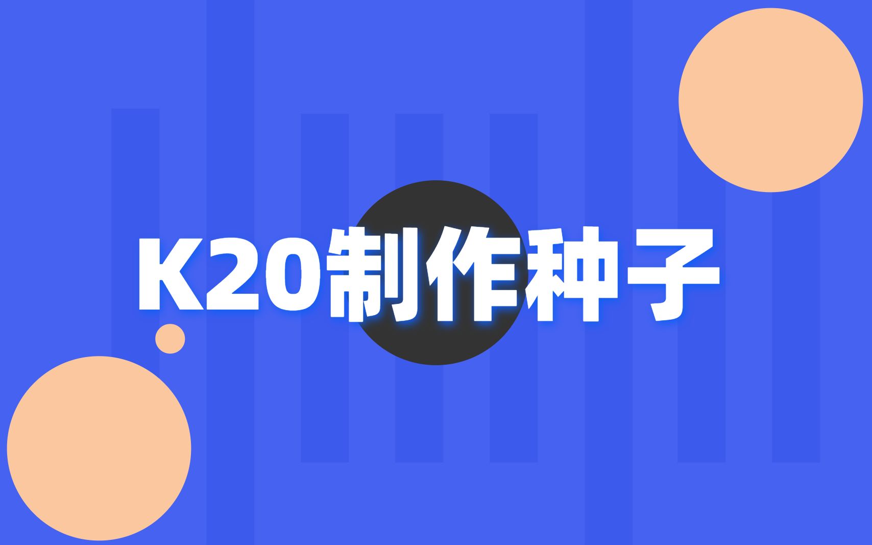 K20怎么制作种子(附精美种子购买二维码)