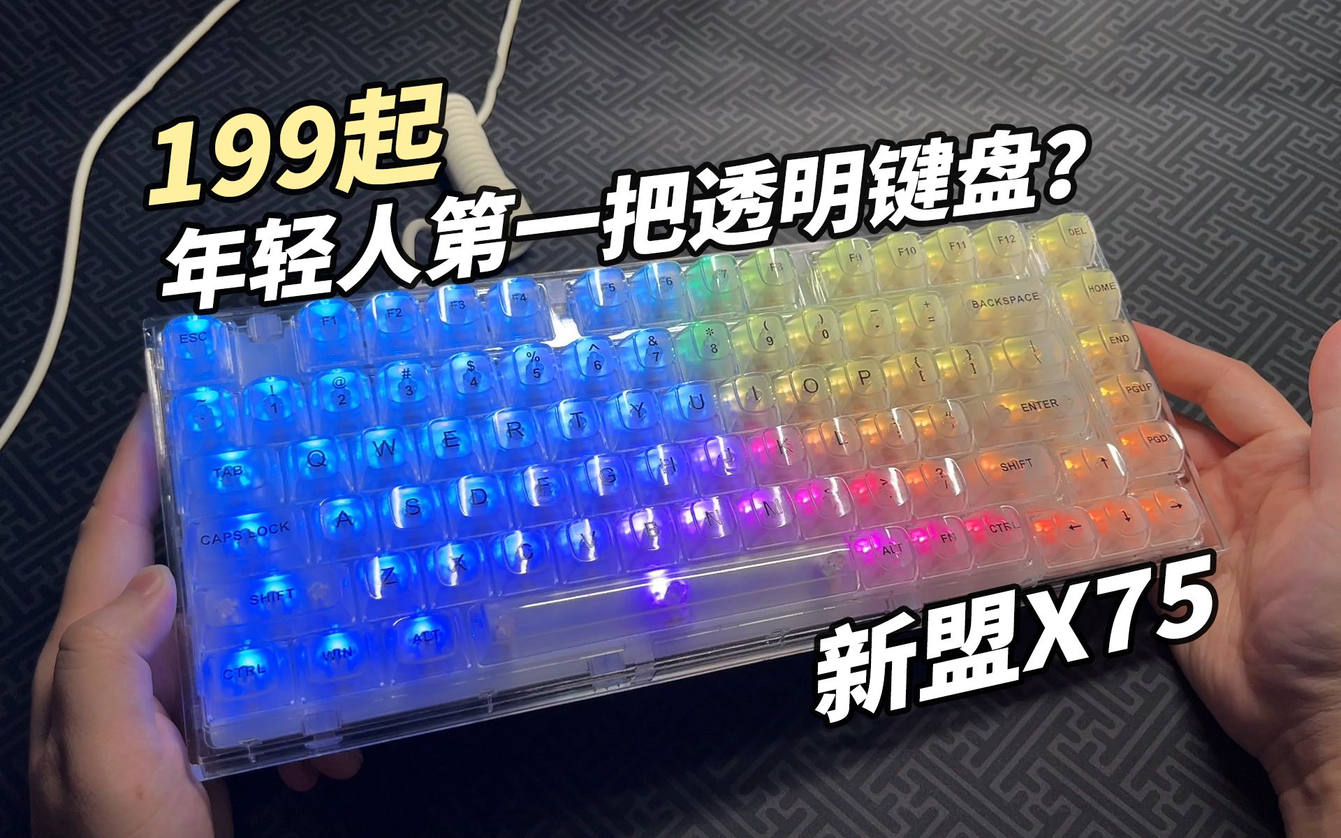 【199起】年轻人第一把透明键盘?新盟X75上手实测