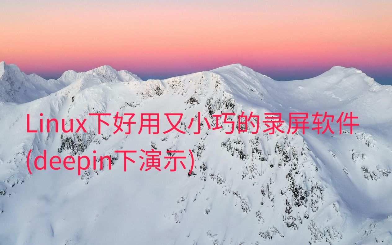 linux系统好用的录屏软件