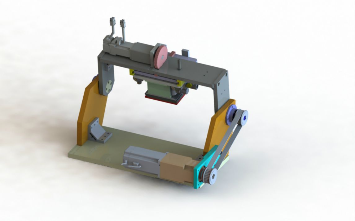【机械每日一讲】伺服电机行星减速器带动同步带摆动机构