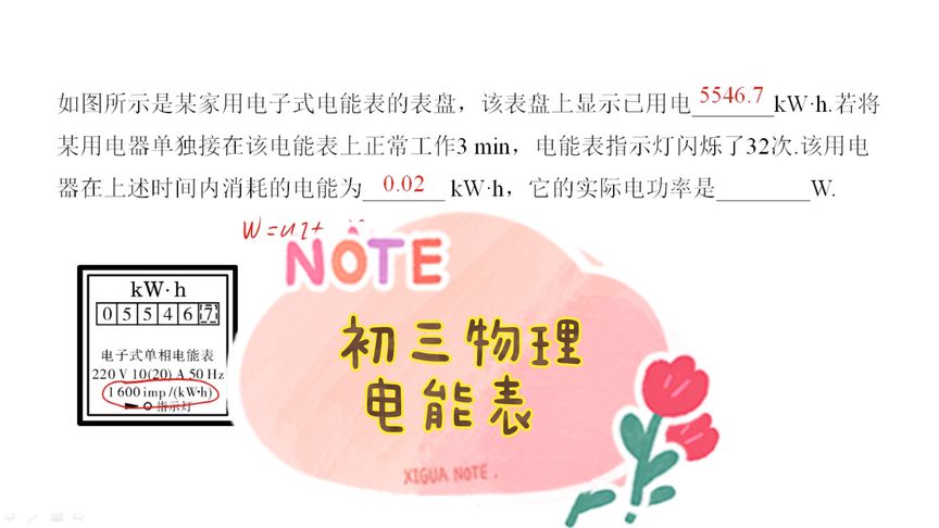 九年级物理——电能电功率——电能表
