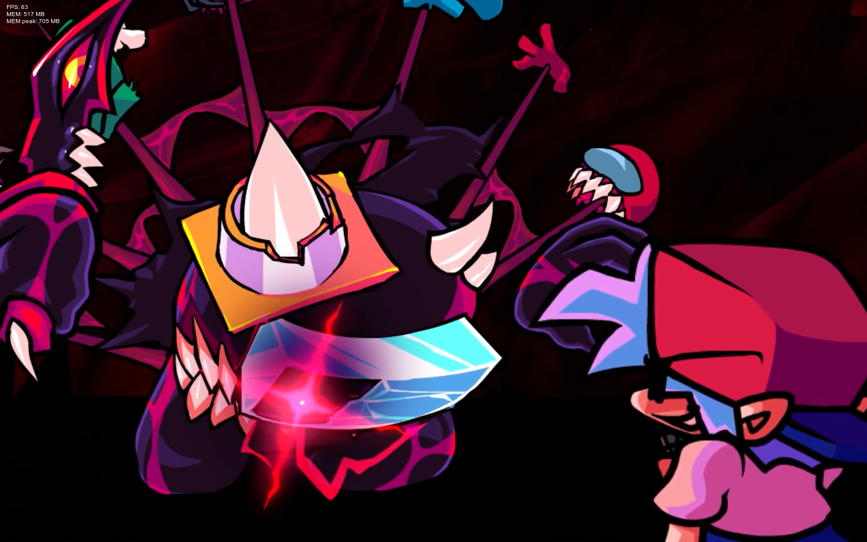 【FNF】内鬼v4废案曲-”三重麻烦”激活!更优质的贴图!(附补丁下载...