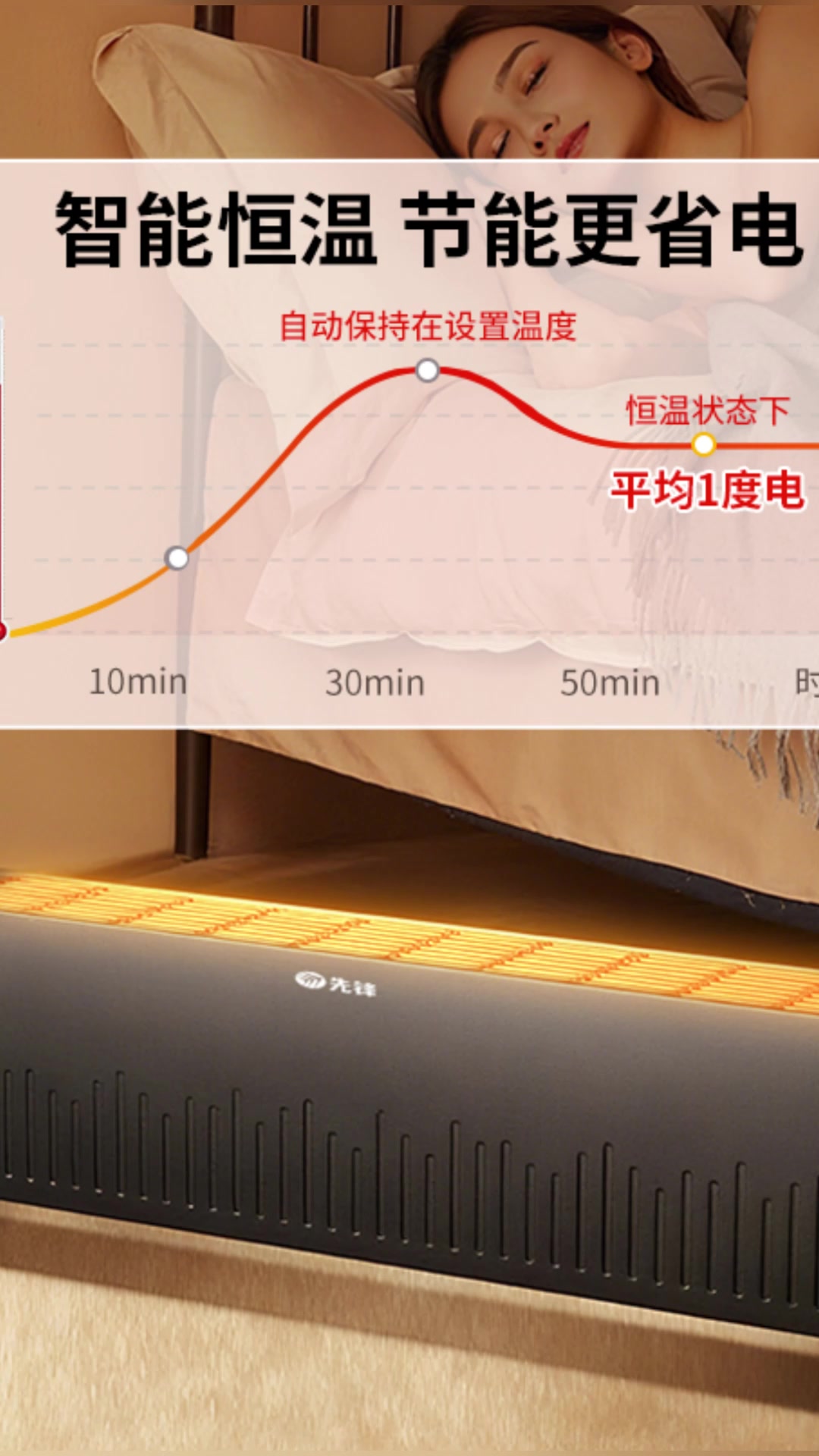 石墨烯取暖器踢脚线家用电暖气可移动客厅卧室取暖器全屋加热 #取暖...