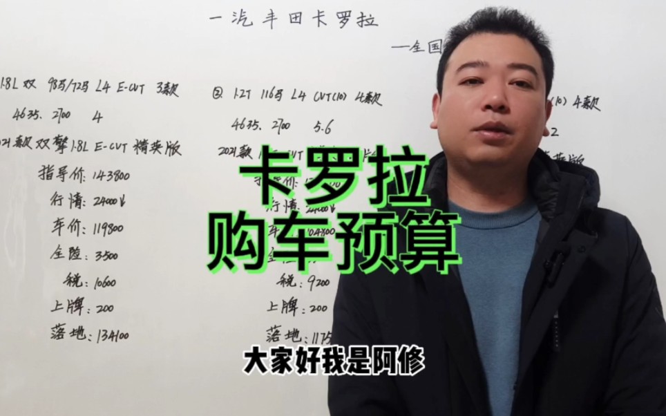 开不坏的丰田车,丰田卡罗拉购车预算详细讲解,买车不吃亏
