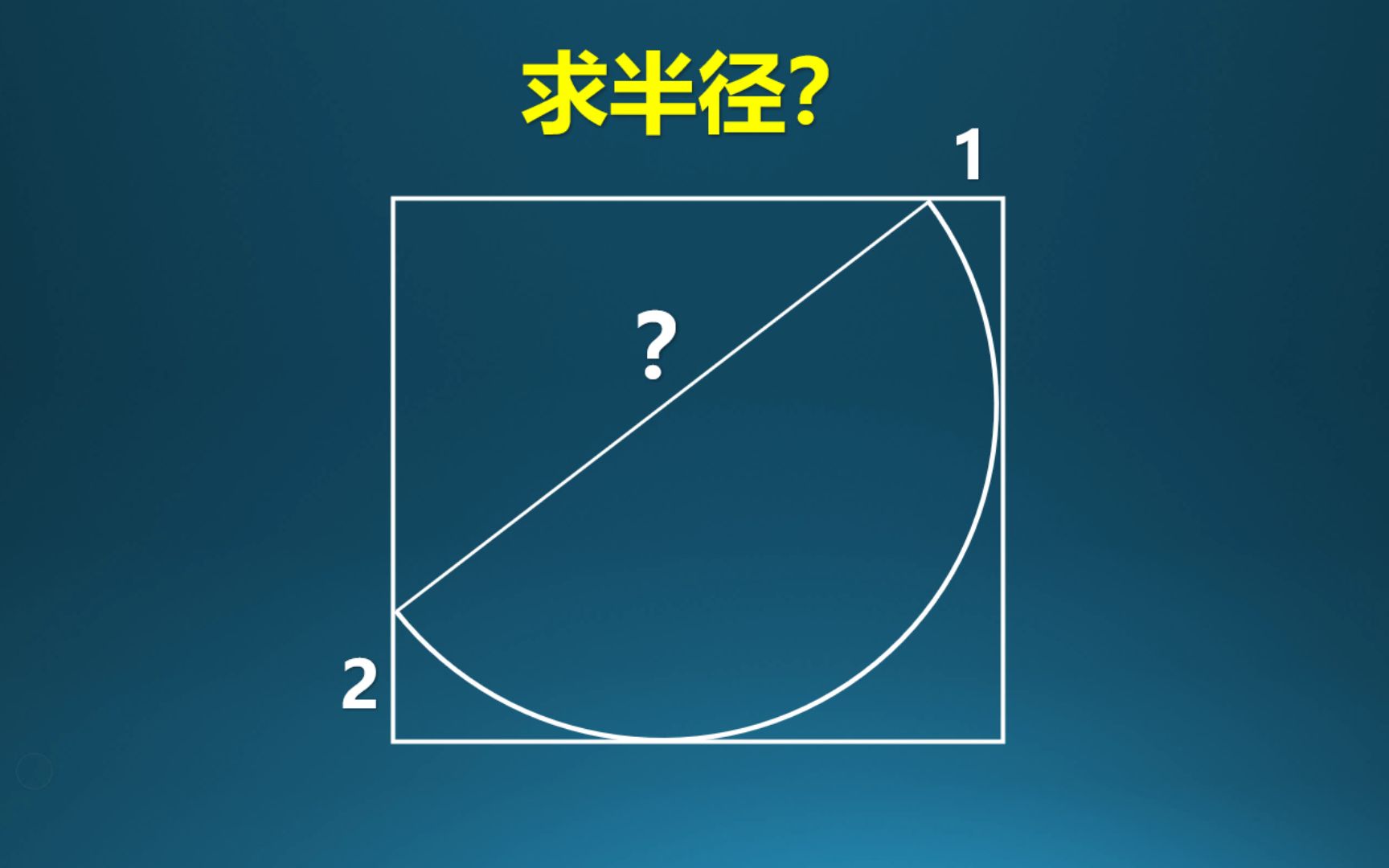 半圆落到长方形中,求圆半径?