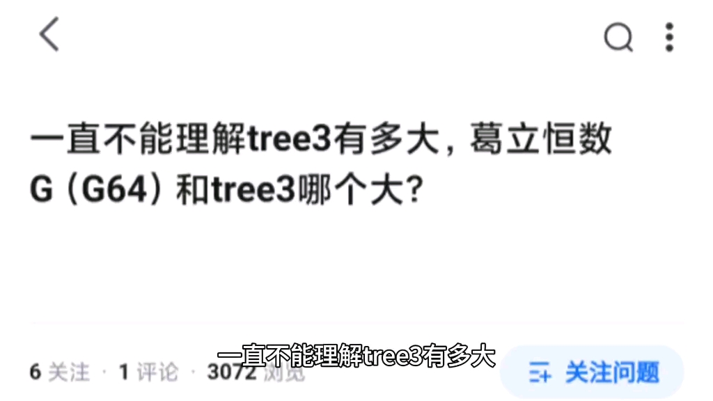 一直不能理解tree3有多大,葛立恒数G(G64)和tree3哪个大?