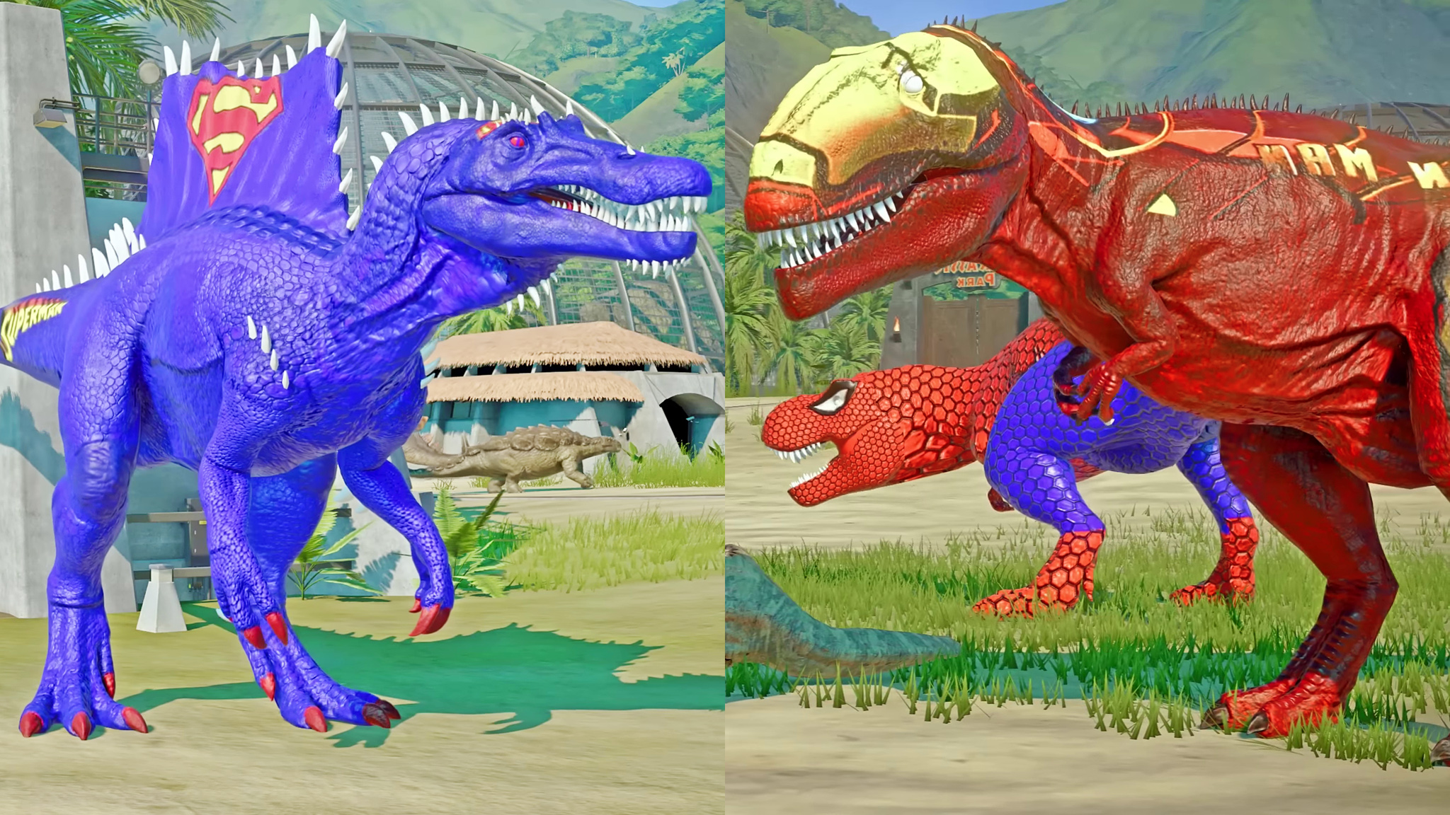 巨兽龙 VS 棘龙、哥斯拉 ~ 侏罗纪世界进化