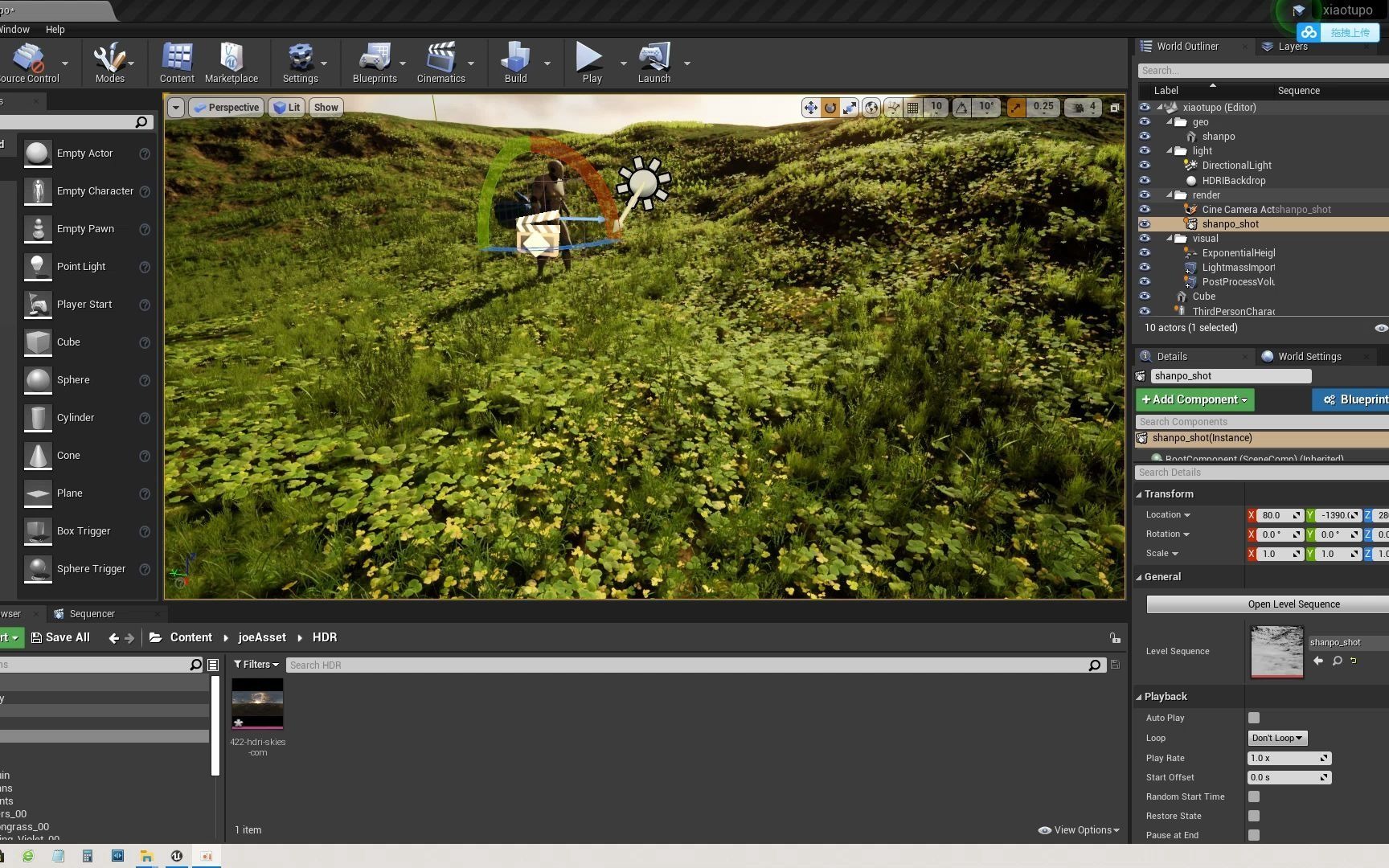【seVen笔记】UE4给小土坡添加一些植被