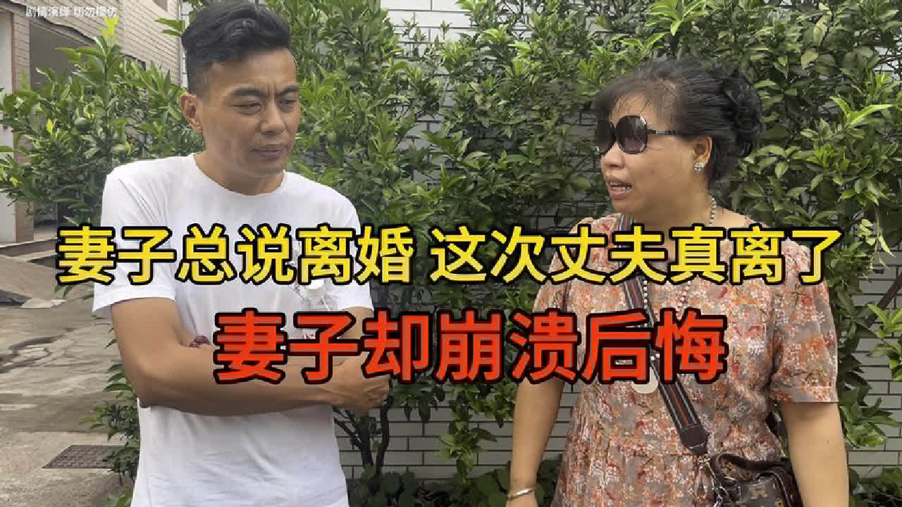 妻子总说离婚,这次丈夫真离了,妻子却后悔