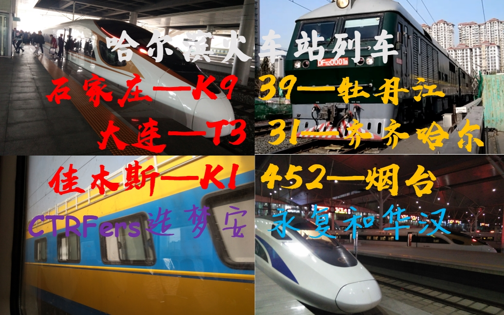 【CTRFR714】中国铁路哈尔滨站客运列车火车视频合集(霁虹桥)