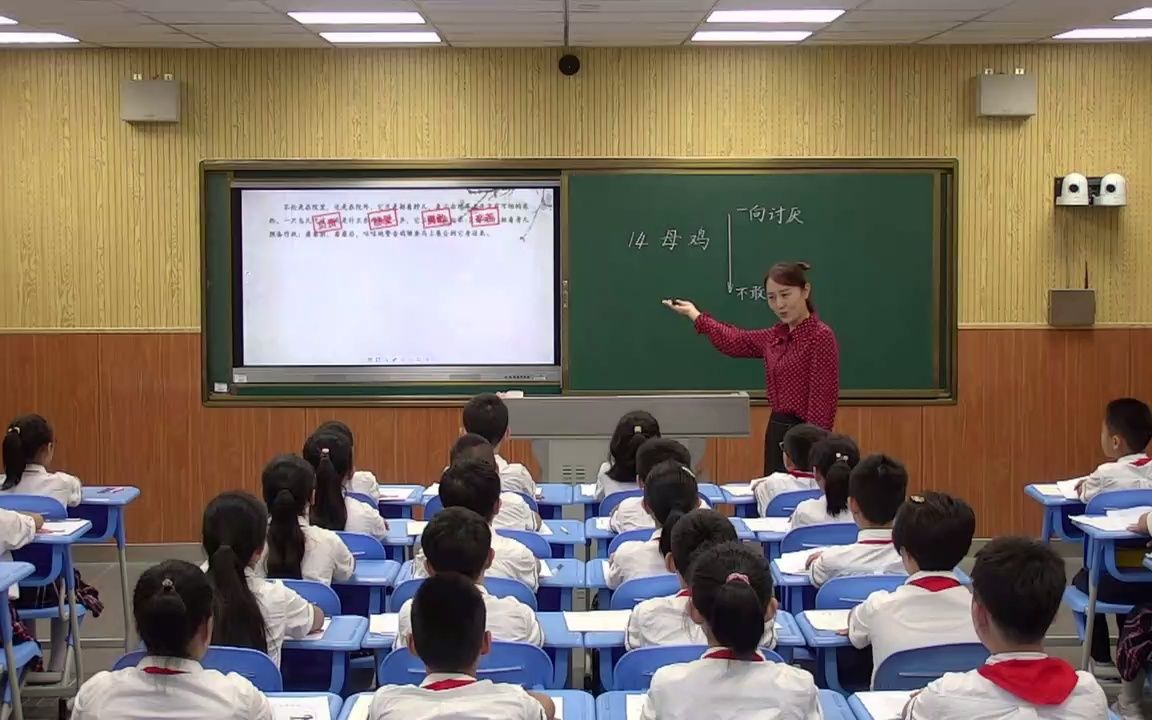 98小学语文四年级下册第四单元《母鸡》优质课公开课教学视频+课件...
