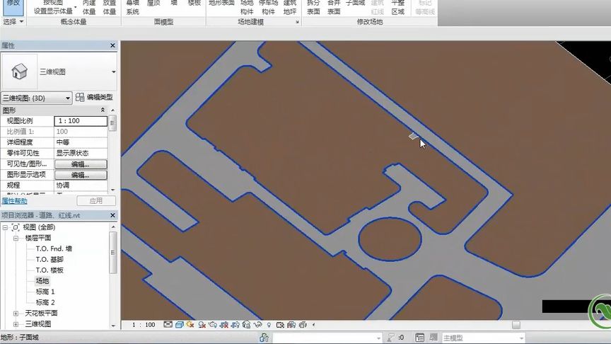 Revit2016一总图上道路深化以及轴网的定位