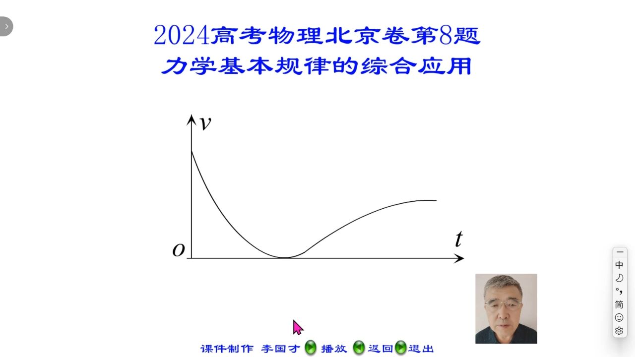 2024年高考物理北京卷第8题 力学基本规律的综合应用。