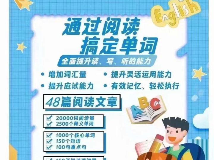 睿爸小屋 千词:中考词汇+拓展词汇+精读 哈一:初中语法梳理+一篇阅读(...