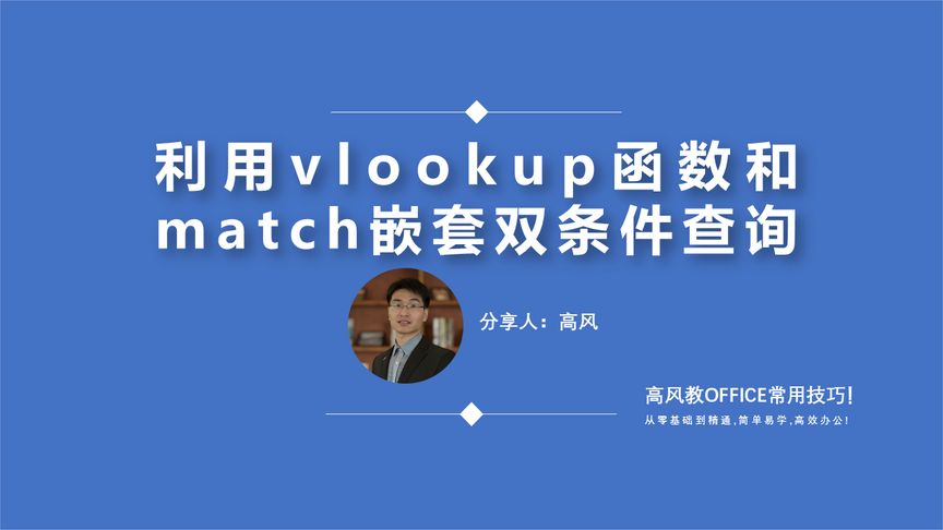vlookup函数用法案例:利用vlookup函数和match嵌套双条件查询?