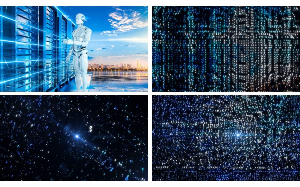 图片破碎成数码粒子后在汇聚成logo展示AE模板