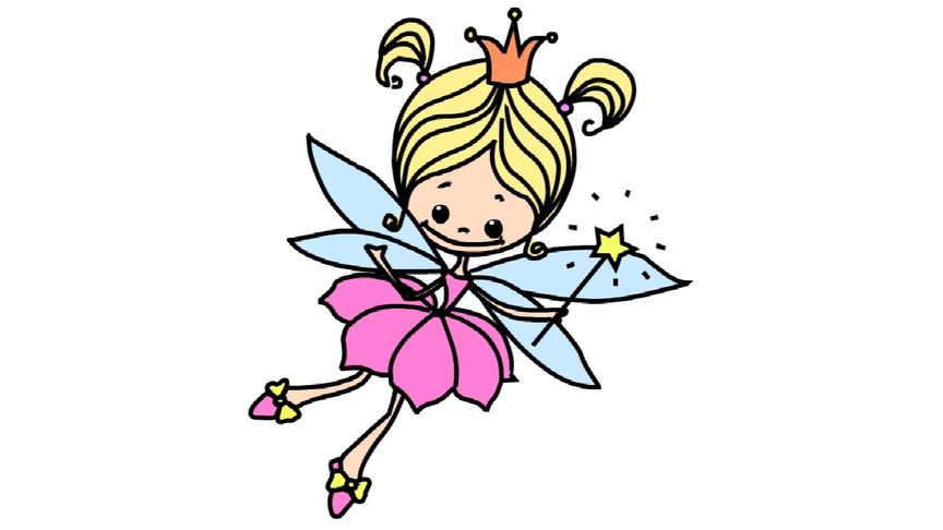 小女孩喜欢的正在是魔法的花仙子简笔画如何画花仙子精灵美术课堂
