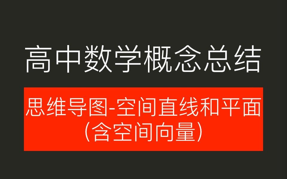 高中数学概念总结思维导图-空间直线和平面 (含空间向量)