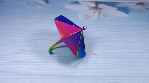 折纸小雨伞简单易学的小花伞折法创意制作