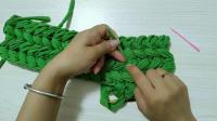 手工编织钩织钩针小香风渐变布条线斜挎手提珍珠包包 泫雅风同款