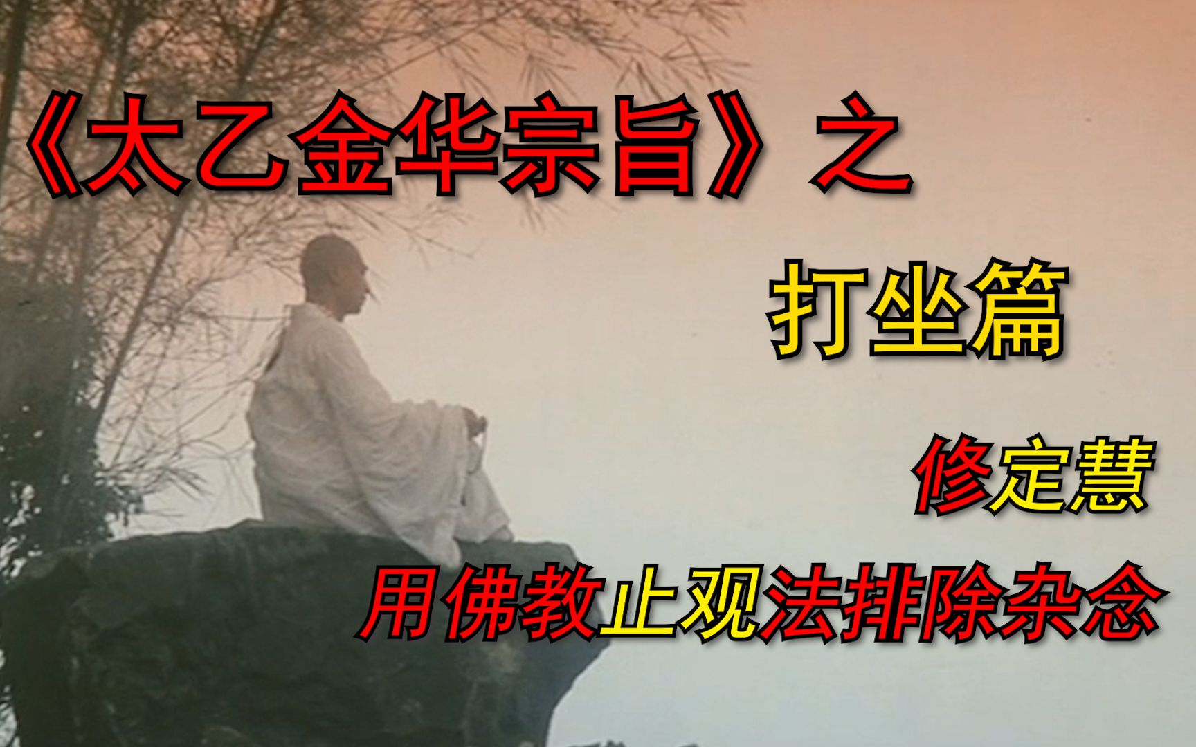 古代道书《太乙金华宗旨》之打坐篇,怎样用佛教止观法,排除杂念