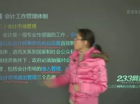 2013年会计从业考试财经法规第一章3会计工作管理体制(一)