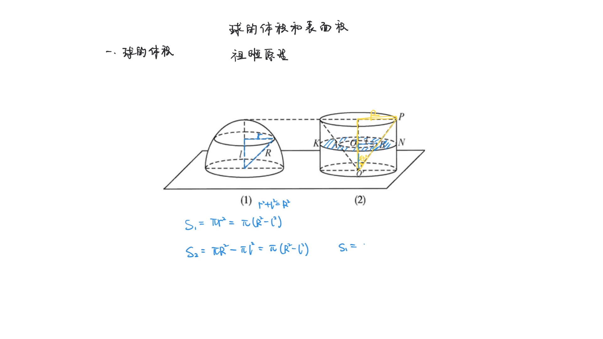 球的体积和表面积
