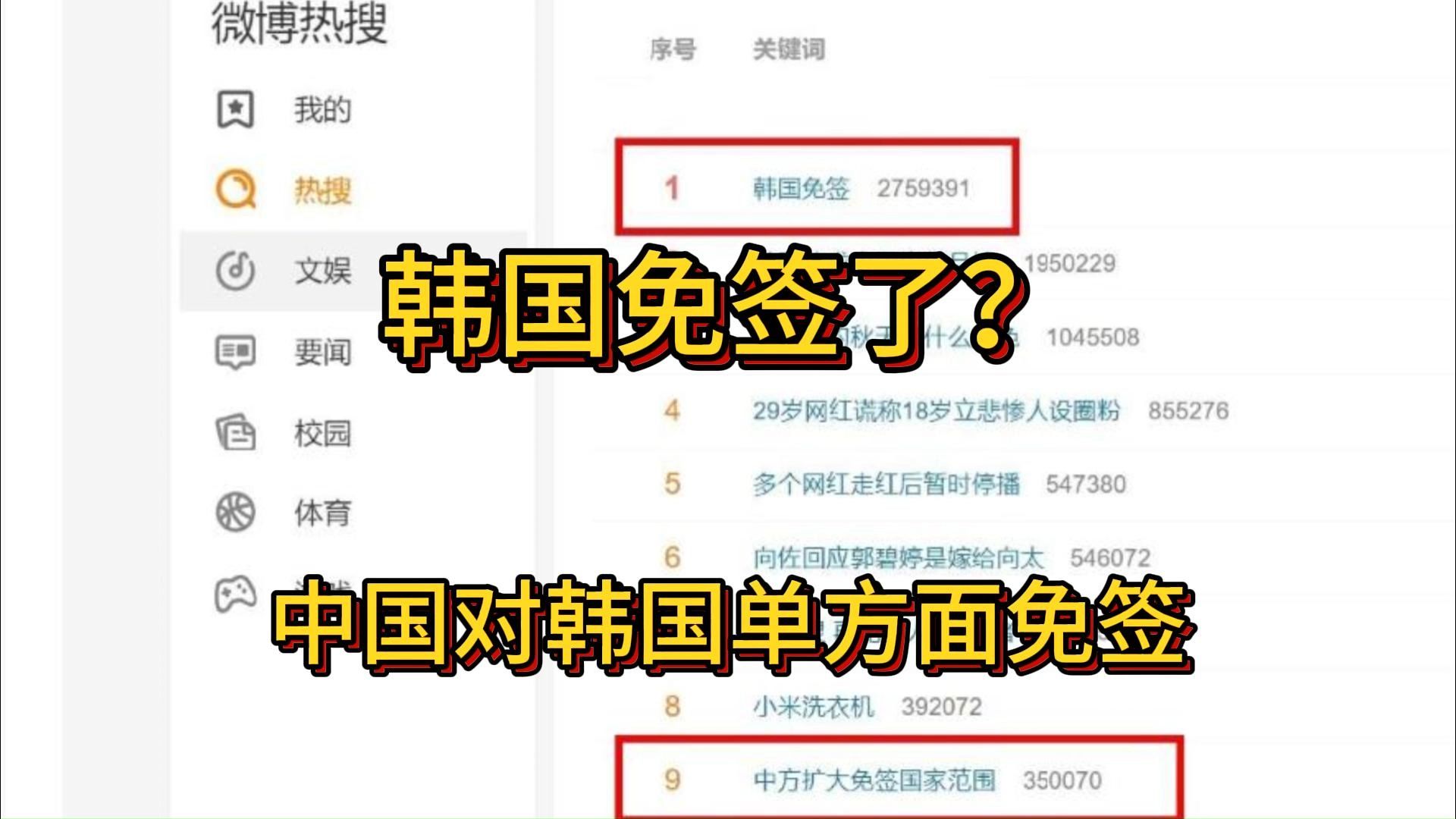 外交部:中方决定对韩国等9国试行免签政策