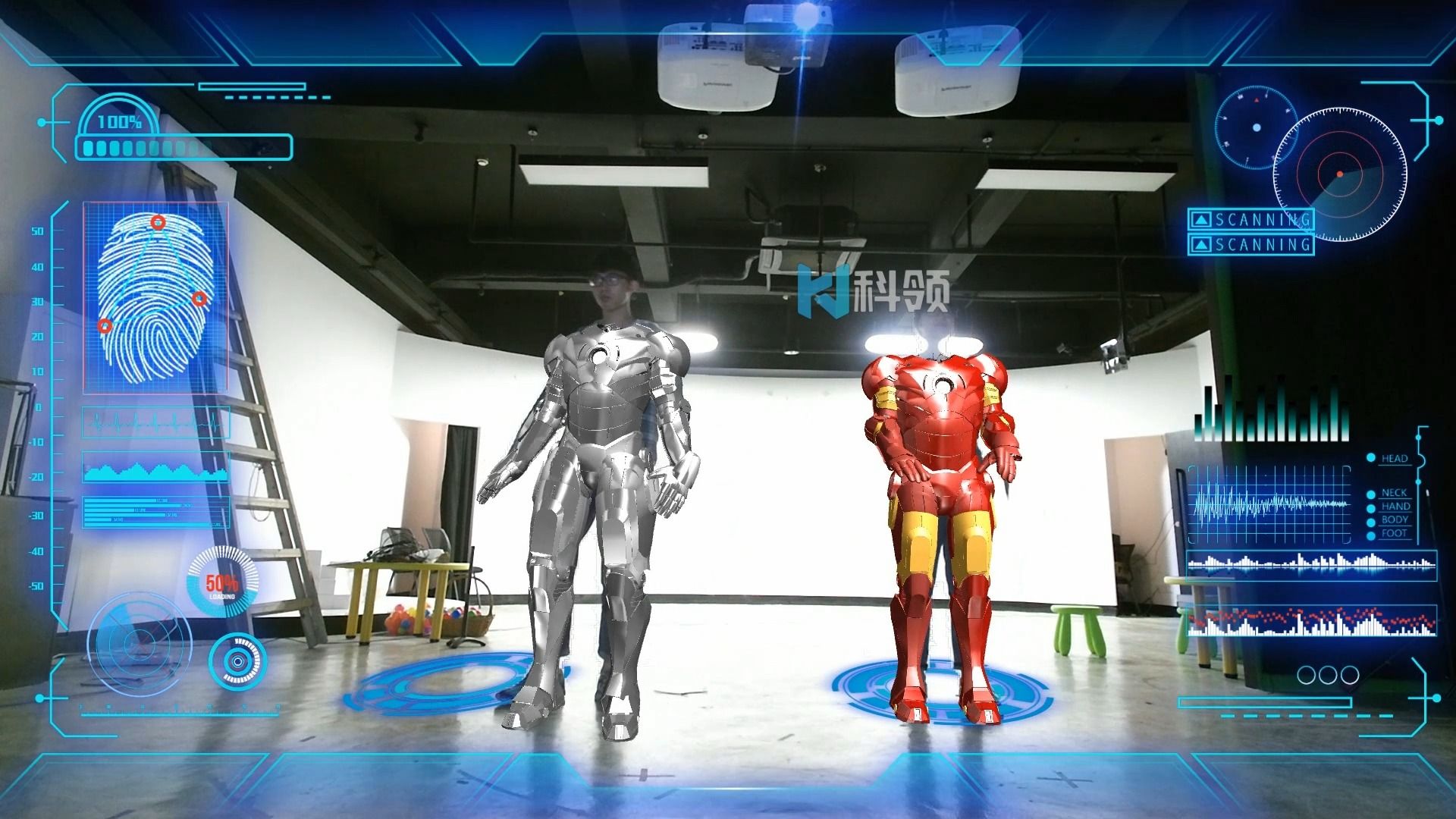 AR钢铁侠互动体验,钢铁侠角色扮演体感互动游戏,适用于体感大屏