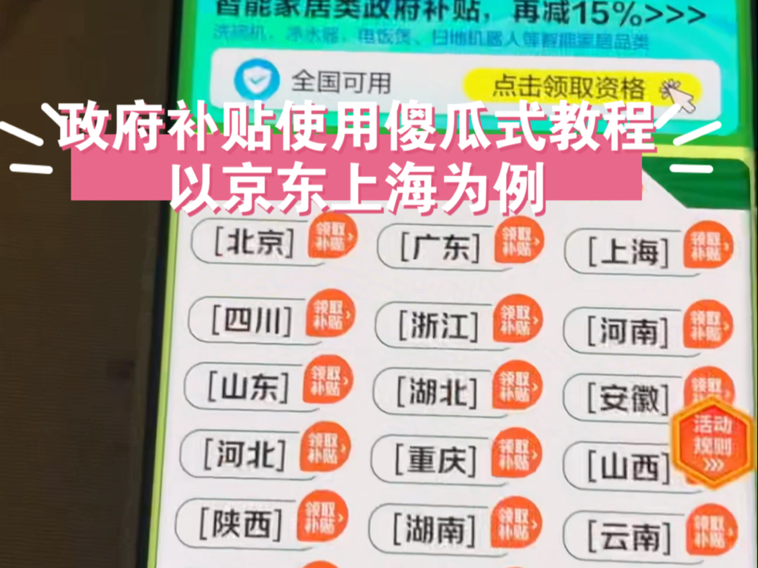 政府补贴具体教程,傻瓜式教学,解决付款价格和原价一样的问题京东国...
