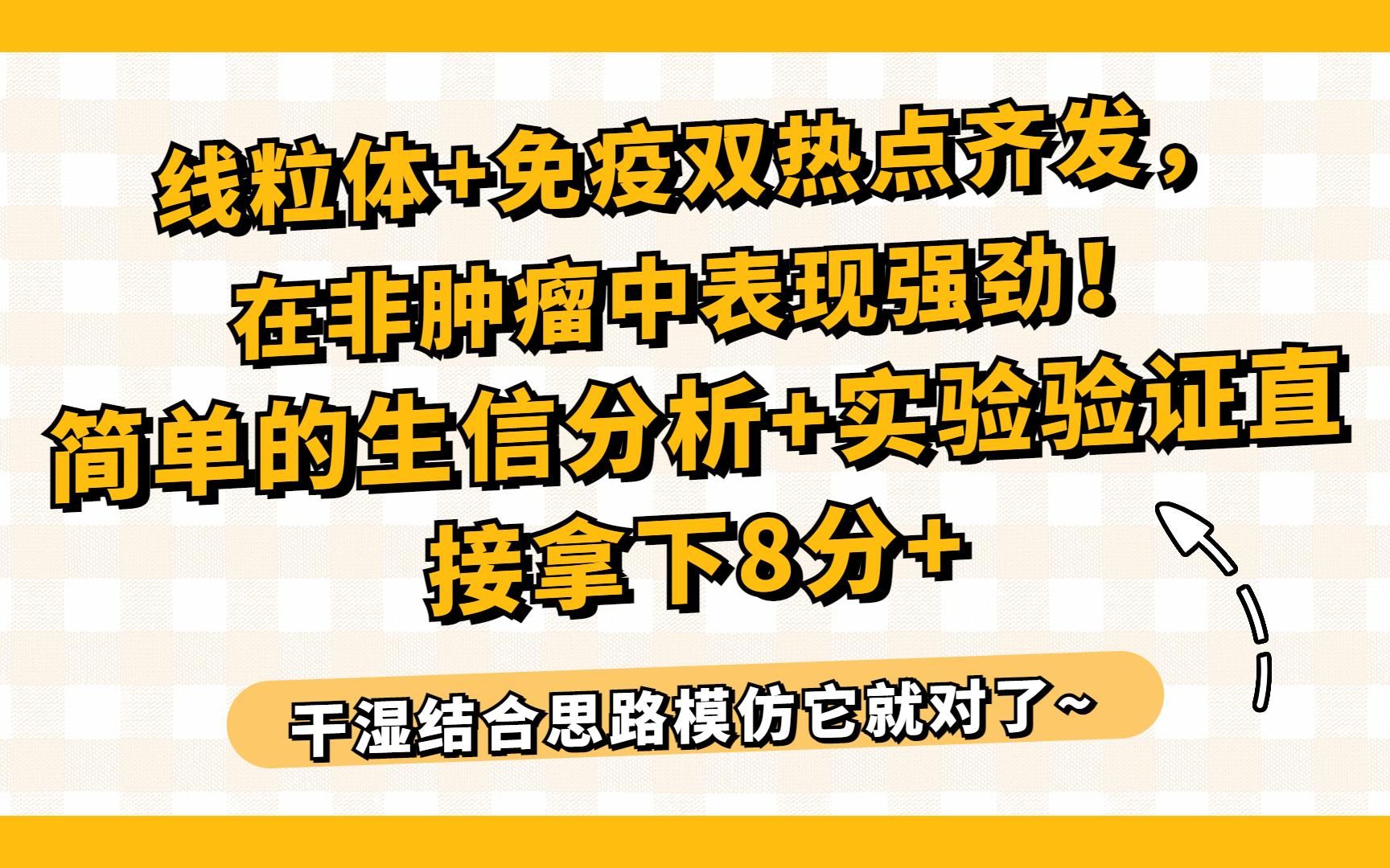线粒体+免疫双热点齐发,在非肿瘤中表现强劲!简单的生信分析+实验...
