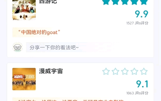 虎扑知名影视IP评分,四大名著永远的神,猫鼠漫威经典不衰,我还是想...